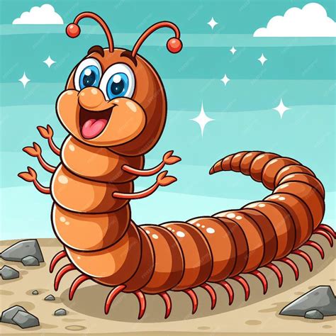 Premium Vector Cute Centipede Vector Cartoon Illustration