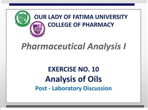 Post Laboratory Exercise No 12 Analysis Of Oilspptx