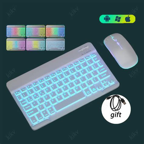 10 Inches Wireless Bluetooth Keyboard And Mouse Set With 2 Rgb Modle