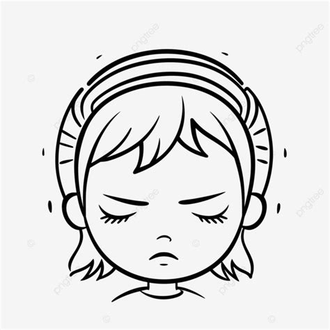 닫힌된 눈 개요 스케치와 우는 아이의 검은 그림 벡터 두통 그리기 두통 개요 두통 스케치 Png 일러스트 및 벡터 에 대한 무료 다운로드 Pngtree