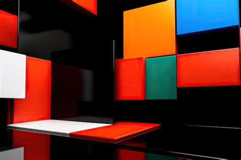 Premium Ai Image Bold Color Blocks And Contrasts On Modern Black And