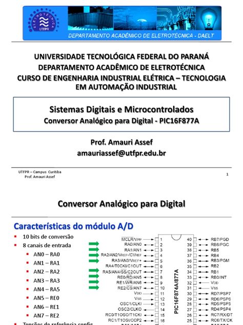 apresentacao adc pic16f877a pdf conversor de analógico para digital