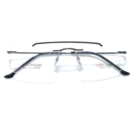 Grey Rectangle Rimless Glasses Frameless Specs Glasses India Online