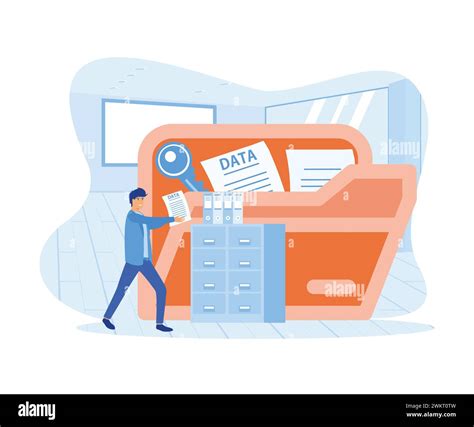 Data Management And Protection Creative Metaphor Flat Vector Modern