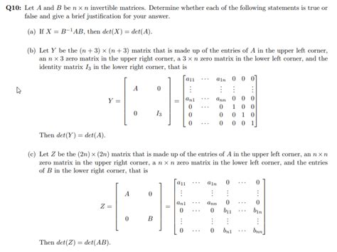 Solved Q Let A And B Be Nxn Invertible Matrices Chegg
