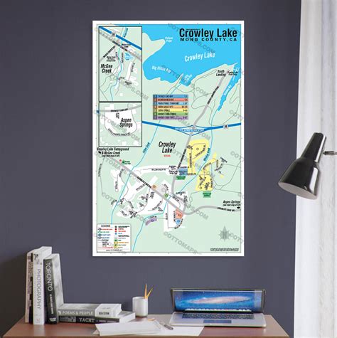 Crowley Lake Map Mono County Ca Poster Prints Otto Maps