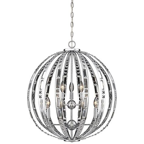 Minka Lavery Palermo 9 Light Chrome Transitional Globe Pendant Light In