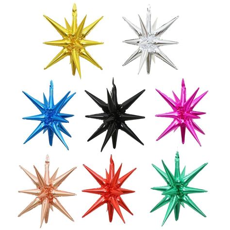 1 Balão Metalizado Estrela Explosão Prata Ou Dourado 60cm 12