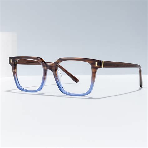 Pagel Brown Gradient Blue Thin Frame Eyeglasses Zeelool
