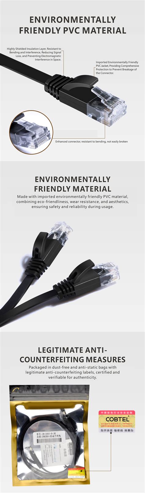 Cat6 Gigabit Flat Ethernet Cable Assembly Suppliers Manufacturers