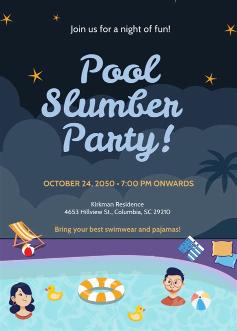 Free Pool Party Invitation Templates Editable And Printable