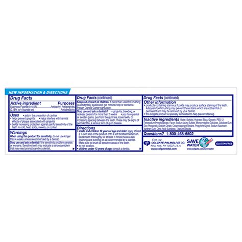 Colgate Total Toothpaste Ingredients