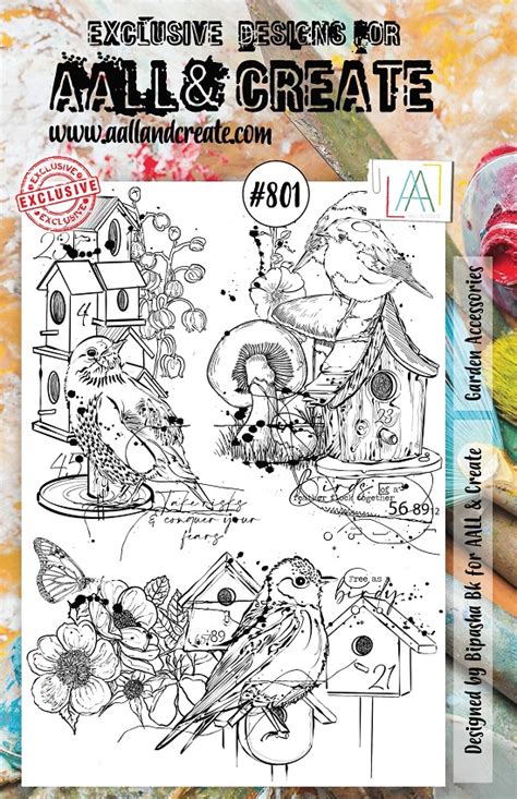 Aall And Create Clear Stamp A5 Size Set 801 Garden Accessories