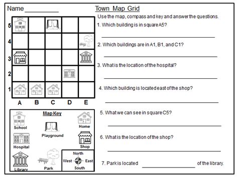 Geography Map Grid Worksheets Teaching Resources