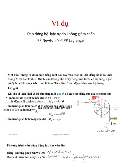 Pp Newton Vs Lagrange Cho Hệ 1 Bậc Tự Do Pdf