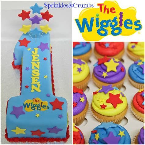 Number 1 Shaped Fondant Wiggles Cake With Matching Wiggles Cupcakes