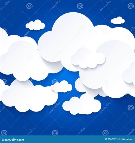 White Clouds On Blue Sky Background Stock Vector Illustration Of