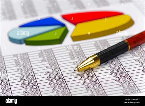 Financial Chart On Table Of Data Stock Photo Alamy