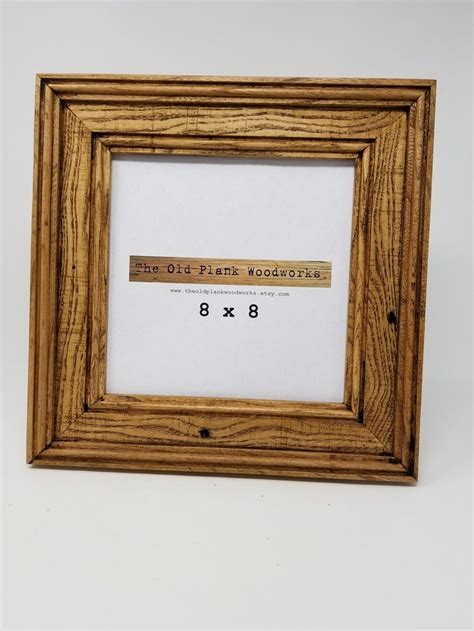 Reclaimed Rustic Oak Picture Frame 8 X 8 Solid Oak Etsy Oak Picture