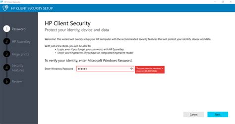 Solved Hp Client Security Setup Incorrect Password But It Is Corre
