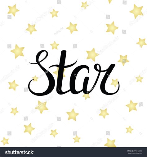 Star Lettering Typography Handwritten Modern Brush Stock Vector