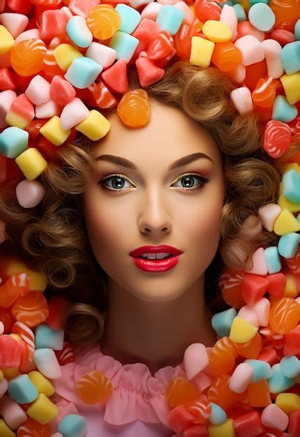 Premium Ai Image Candies Girl Hot Model Face Candy Face