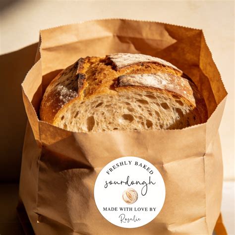 Personalized Name Round Sourdough Stickers Self Adhesive Made With