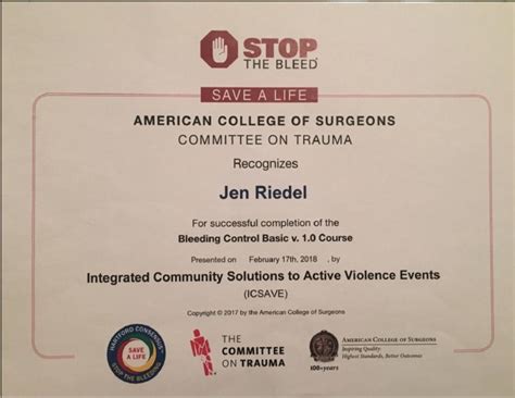 Stop The Bleed Certificate Pdf