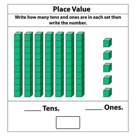Place Value Hundreds Tens Ones Blocks Single Blocks Vector Illustration