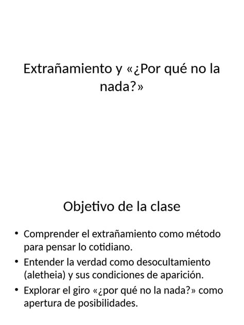 Clase Magistral Extrañamiento Y Nada Pdf
