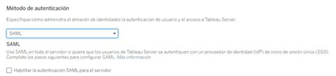 Tableau Server Saml Configuration