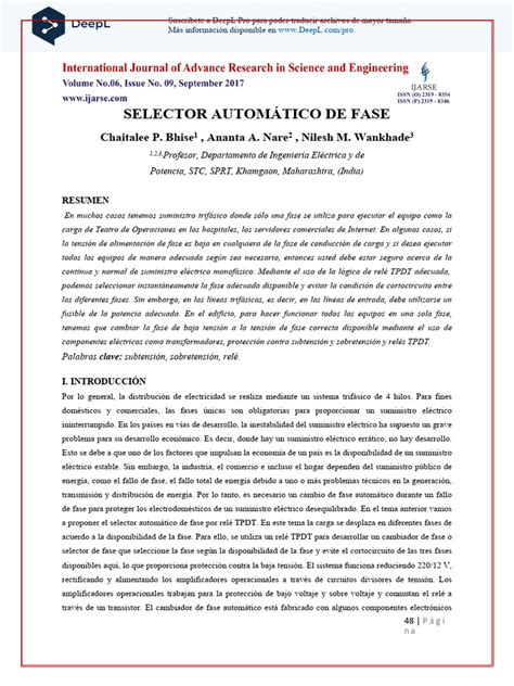 02 Automatic Phase Selector Es Pdf Relé Amplificador Operacional