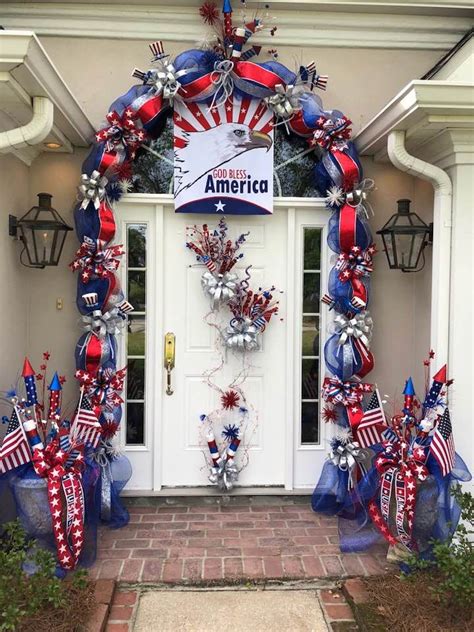 Pin By Karen White On Wreaths And Swags 4th Of July Decorations Fourth
