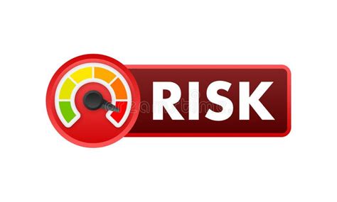 Risk Icon On Speedometer High Risk Meter Vector Stock Illustration