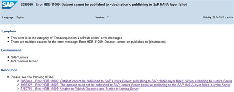 Hdb Error Messages In Sap Lumira 128 My Dream B Sap Community