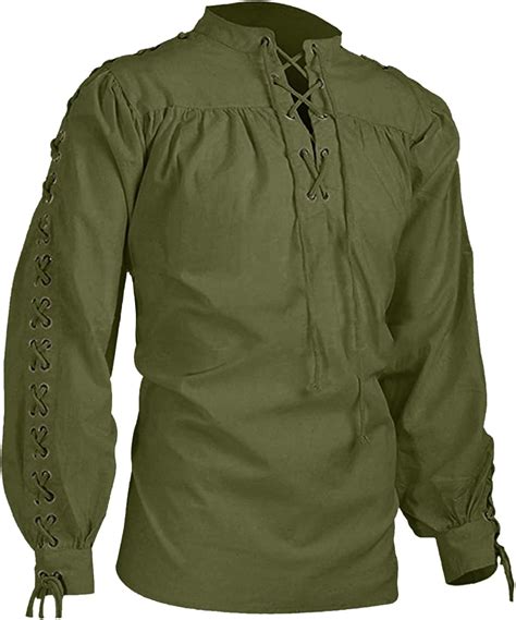 Mens Medieval Pirate Shirt Retro Renaissance Gothic Steampunk Pullover