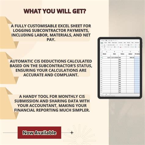 Cis Tracker Excel Template Automated Cis Deductions And Payments