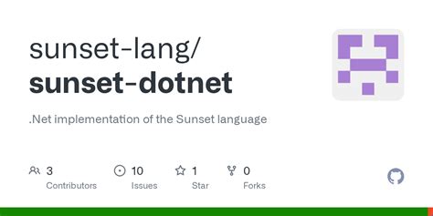 Github Sunset Langsunset Dotnet Net Implementation Of The Sunset