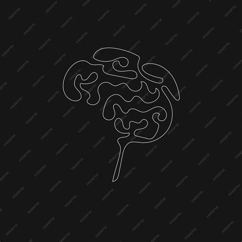 1 선형 일러스트레이션 터 드로잉 기술 뇌 Aiarv 머신러닝 헤드 프리미엄 벡터