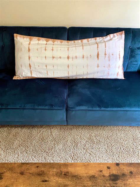Shibori Hand Dyed Body Pillow Case Vertical Patterned Tan Etsy