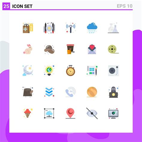 25 Thematic Vector Flat Colors And Editable Symbols Of Science Flask