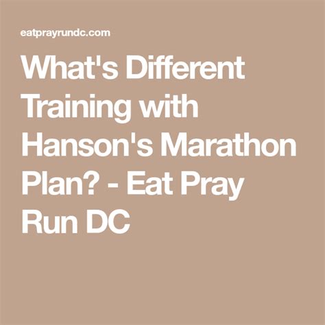 Hansons Marathon Plan Whats Different
