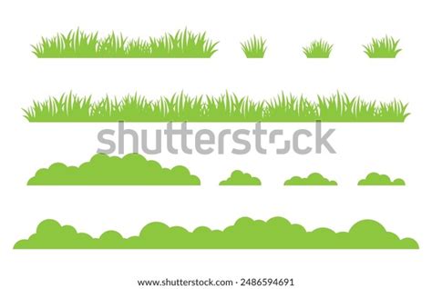 Set Green Grass Designs Isolated On Stock Vector Royalty Free 2486594691 Shutterstock