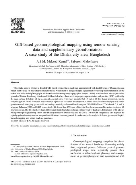 Pdf Gis Based Geomorphological Mapping Using Remote Sensing Data And Supplementary Geoinformation