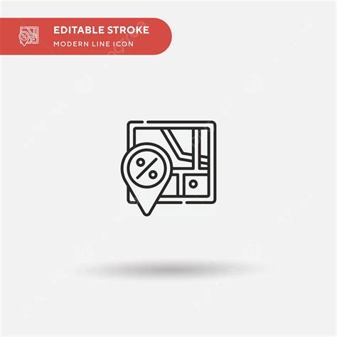 Vector Icon Of A Simplified Map Design Template For Symbolic Illustration Vector Template