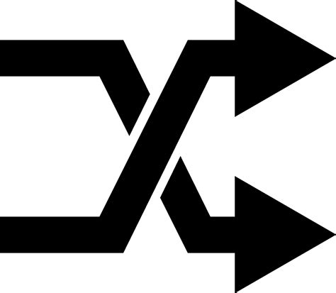 Redirection Or Shuffle Icon Vector Image Two Intertwining Black Arrows