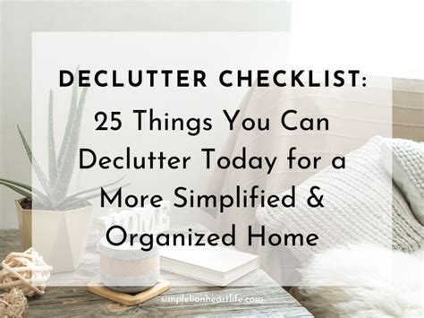 Declutter Checklist 25 Things You Can Declutter Today For A More
