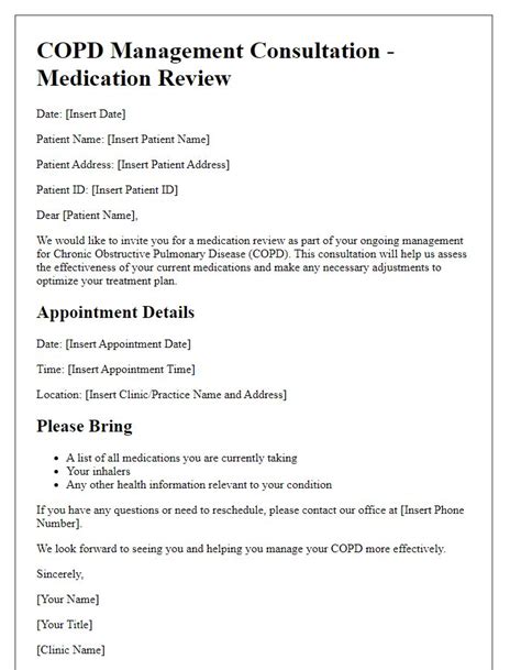 Letter Template For Copd Management Consultation Free Samples In Pdf