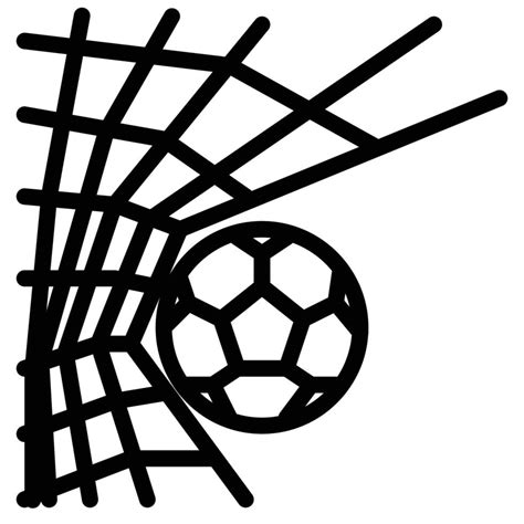 Doel Icoon Voetbal Bal Met Netto Abstract Teken En Symbool Voor Sjabloon Ontwerp Vector