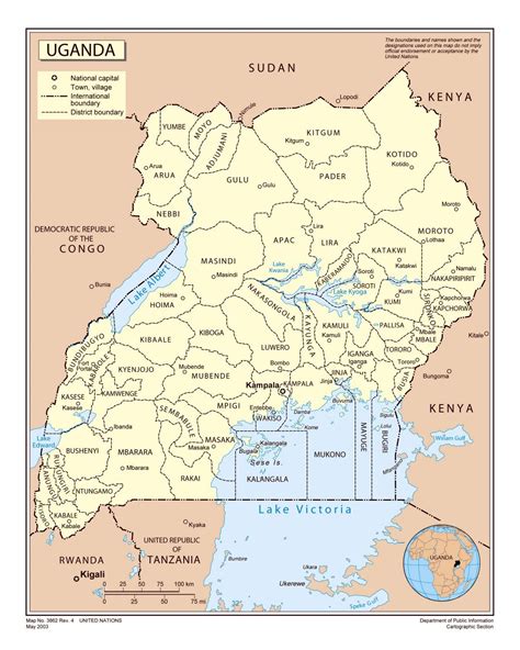 Uganda Map Africa Uganda District Maps Map Of Uganda Showing The